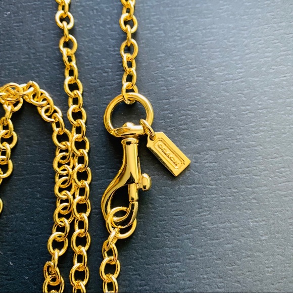 Coach | Jewelry | Coach Gold Chain Necklace With Round Pendant | Poshmark
